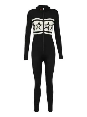 Perfect Moment Apres Team Striped Wool Ski Suit - Black
