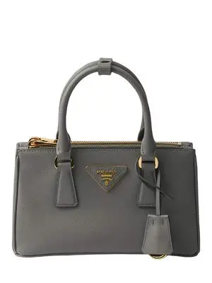 Prada Mini Saffiano Leather Galleria Top-Handle Bag Grey