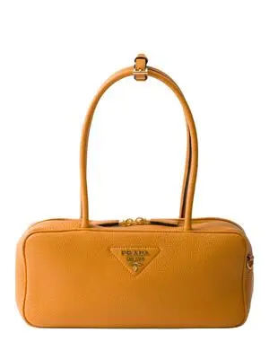 Prada Medium Leather Top-Handle Bag Orange