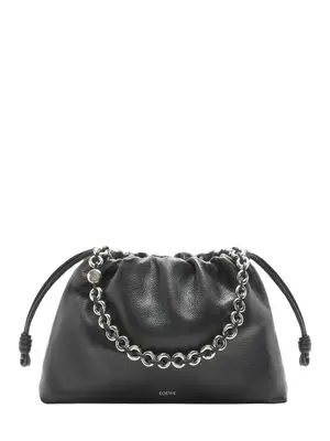 Loewe Loewe Large Leather Flamenco Purse Black