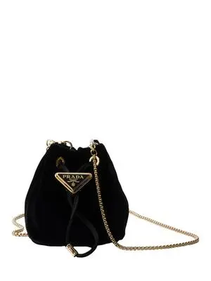 Prada Mini Velvet Pouch - Black