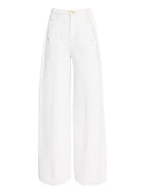 Sandro Sandro Paris High-Waist Wide-Leg Jeans Beige