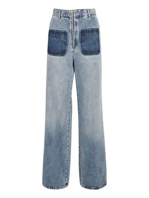 Sandro Sandro Paris High-Waist Wide-Leg Jeans Gold