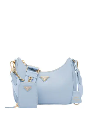 Prada Saffiano Leather Re-Edition 2005 Shoulder Bag Turquoise
