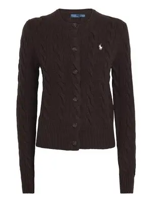 Polo Ralph Lauren Polo Ralph Lauren Wool-Cashmere Cable Knit Cardigan Brown