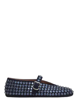 Alaïa Crystal-Embellished Ballet Flats Blue