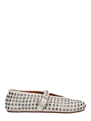 Alaïa Alaïa Crystal-Embellished Ballet Flats White