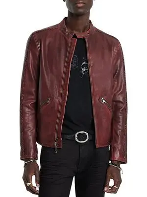 John Varvatos Reynolds Racer Jacket - Oxblood