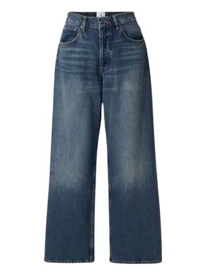 ANINE BING Manon Organic Wide Leg Jeans - Blue