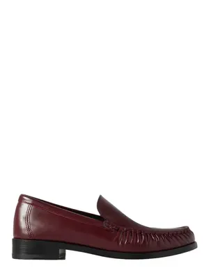Legres 67 Ruched Leather Loafers - Burgundy