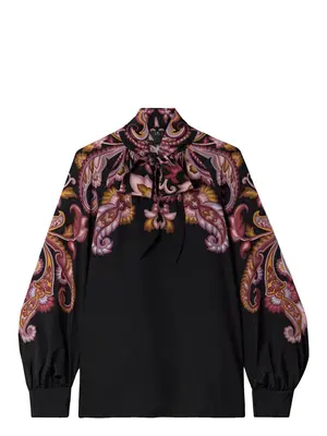 Etro Paisley-print Silk Blouse - Black