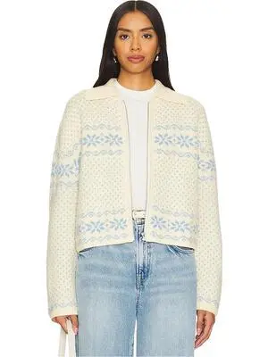 Tularosa Kerra Fairisle Jacket - Cream & Blue Multi