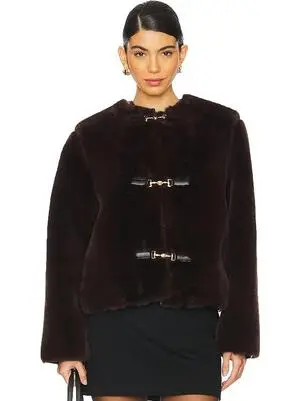 LOVERS AND FRIENDS Rhoda Faux Fur Jacket - Brown