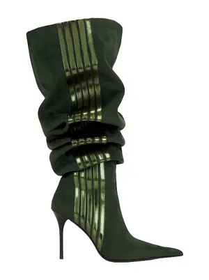 Jeffrey Campbell Racing-ok Boot - Olive Suede Green