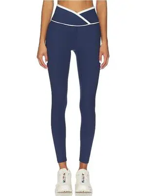 Year Of Ours Ribbed Two Tone Veronica Legging In Navy - Navy & White