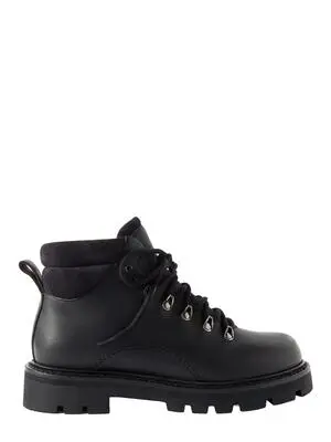 Loro Piana Beinn Walk Shearling-Lined Leather Boots Black