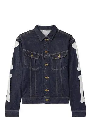 Kapital Crochet-trimmed Denim Trucker Jacket - Blue