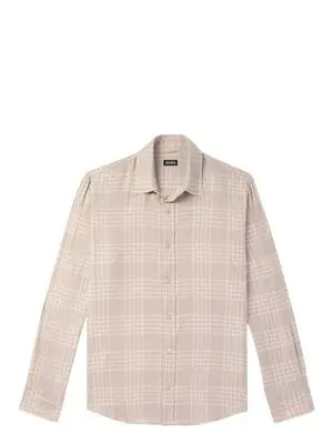 ZEGNA Zegna - Checked Cotton-Flannel Shirt - Men - Neutrals - XXL