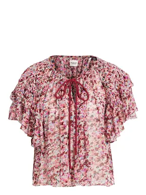 MARANT ETOILE Fapani Ruffled Printed Top - Multicolor
