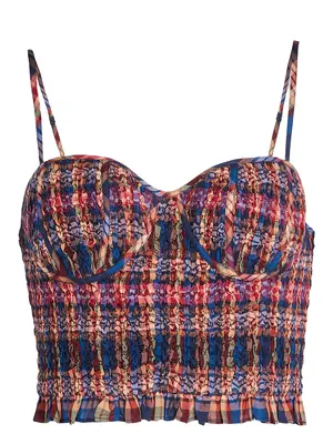 Ulla Johnson Liv Cropped Bustier Top - Multicolor