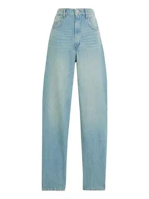 MARANT ETOILE Corsy High-rise Tapered Jeans - Light Denim