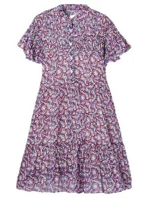 MARANT ETOILE Marant Étoile Lanikaye Floral-Print Mini Dress Claret