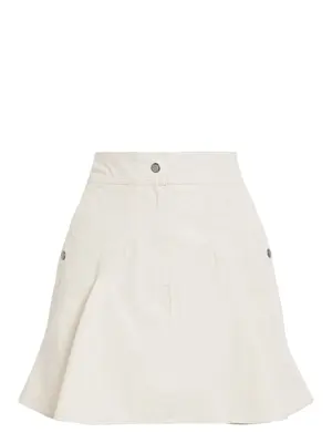 MARANT ETOILE Risha Pleated Cotton Mini Skirt Ecru