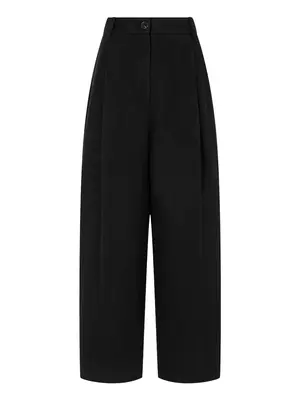 STUDIO TOMBOY Pintuck-detail Trousers - Black