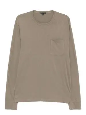 JAMES PERSE Long Sleeve Pocket T-shirt - Grey