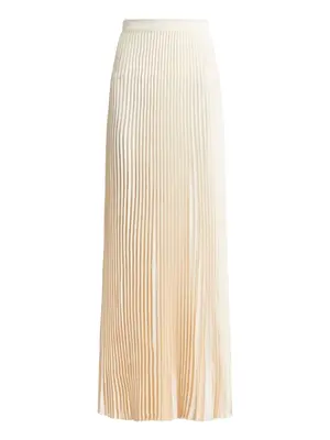 L'IDEE Gala Pleated Floor-length Skirt - Neutrals