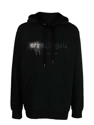 PALM ANGELS Rhinestone Sprayed Hoodie