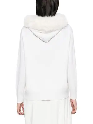 Alice + Olivia Oscar Knitted Hoodie - White