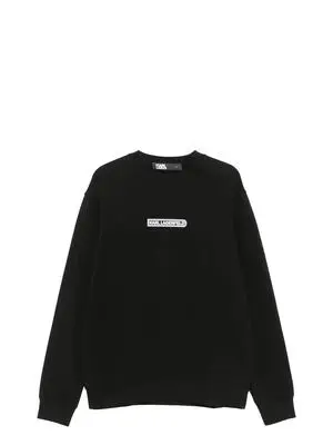 Karl Lagerfeld Rubberised-logo Sweatshirt - Black