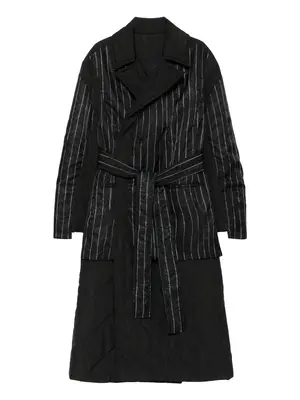 JEAN PAUL GAULTIER Striped Padded Coat - Black
