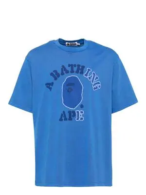 A BATHING APE Garment-dye College T-shirt - Blue