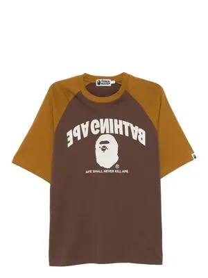 A BATHING APE College Relaxed Fit Raglan Tee - Brown
