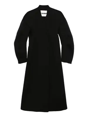 JIL SANDER V-neck Coat - Black