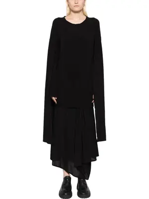 Yohji Yamamoto Layered Hanging Sleeves Top - Black