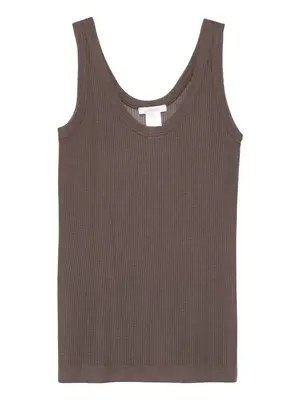 LEMAIRE Seamless Ribbed Tank Top - Brown