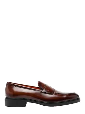 Santoni Leather Loafers - Brown