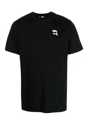 Karl Lagerfeld Ikon Organic-cotton T-shirt Black