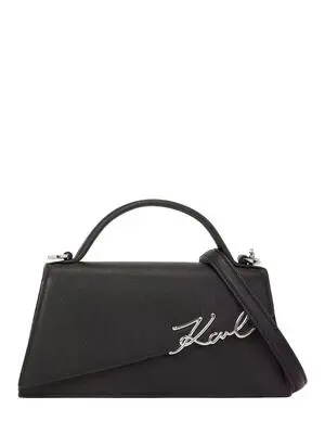 Karl Lagerfeld Signature Leather Tote - Black