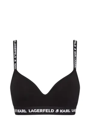 Karl Lagerfeld Logo-underband Padded Bra - Black