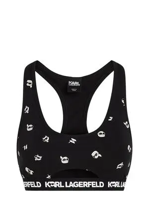 Karl Lagerfeld Ikon Peephole Bralette - Black
