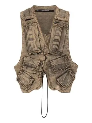 JULIUS Hellion Sleeveless Vest - Brown
