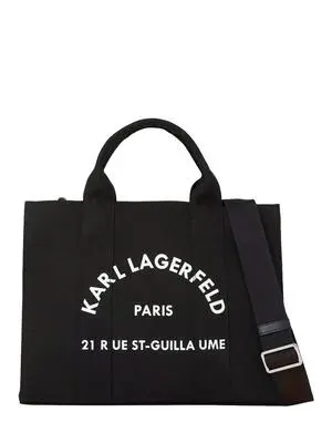 Karl Lagerfeld Medium Rue St-guillaume Square Tote Bag - Black
