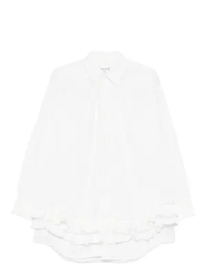 Comme Des Garçons Ruffled-trim Shirt - White