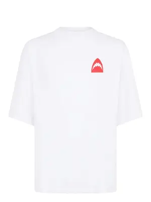 LET'S SWIM Shark-print T-shirt - White