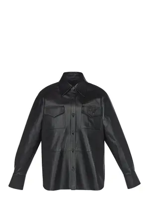 Mcm Leather Shirt - Black