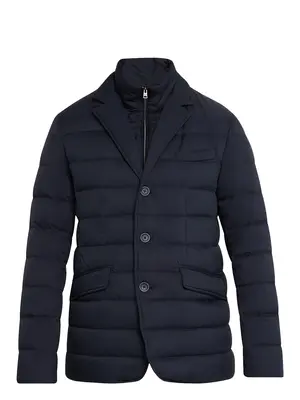 Herno Quilted Blazer With Windguard - Blue